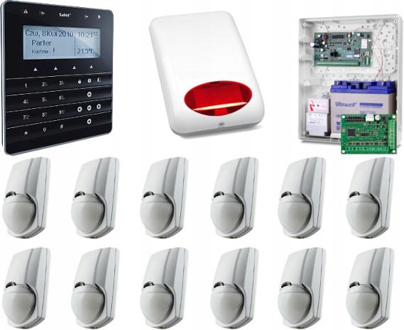 ALARM SATEL INTEGRA 128 WRL 12 CZUJEK PIR - 7238187879 - oficjalne ...