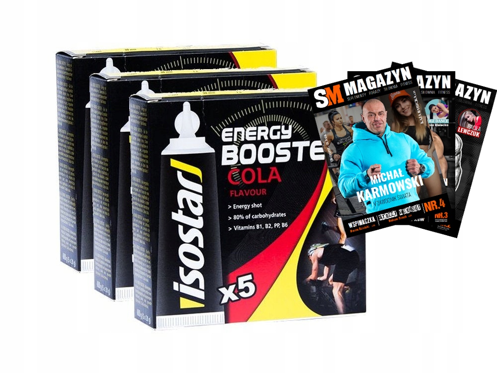ISOSTAR ENERGY BOOSTER COLA 3x 100 G ENERGIA ŻEL - 6741797381 ...