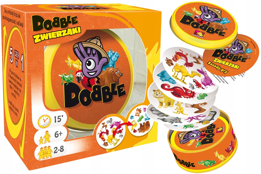DOBBLE ZWIERZAKI gra dooble duble doble Rebel - 12764677370 - oficjalne archiwum Allegro