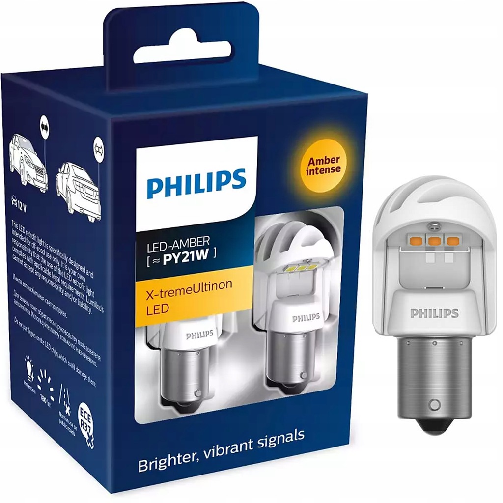Philips żarówki Led PY21W Amber Smart Canbus Gen2 - 10454874605 ...