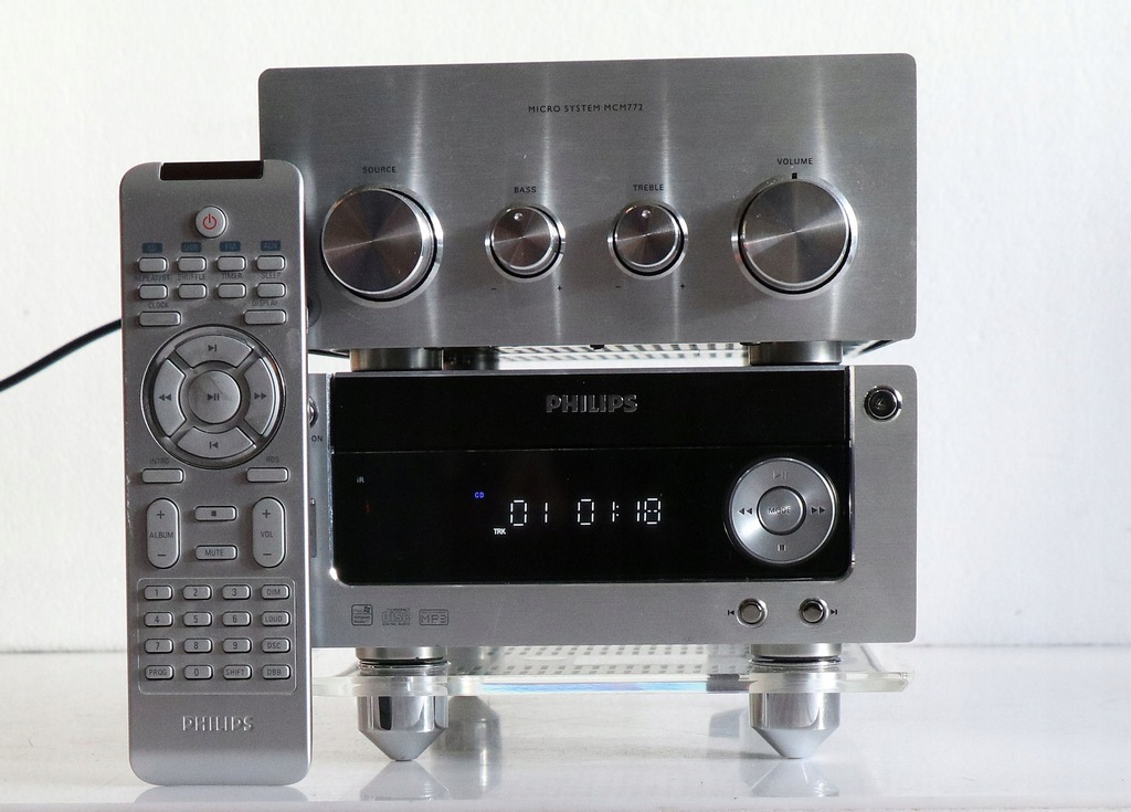 Wieża stereo PHILIPS MCM 772 kpl mini amplituner z CD i pilotem bez ...