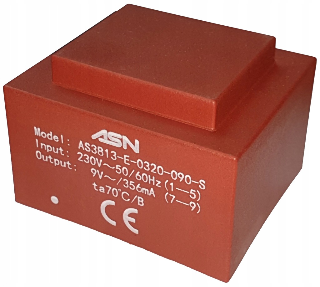 Transformator 9V 3,2W EI38 do druku zalewany ASN - 11787895453 - oficjalne archiwum Allegro