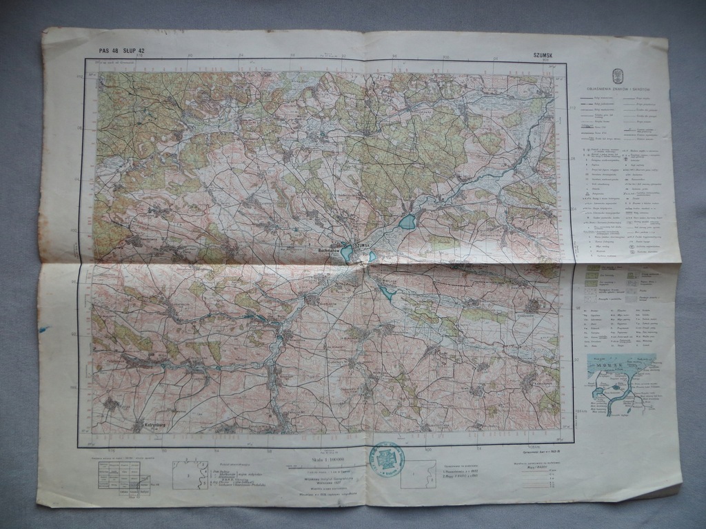 SZUMSK KRESY WOJSKOWA MAPA WIG 1927 ZHP przedw.org - 13143088552 ...