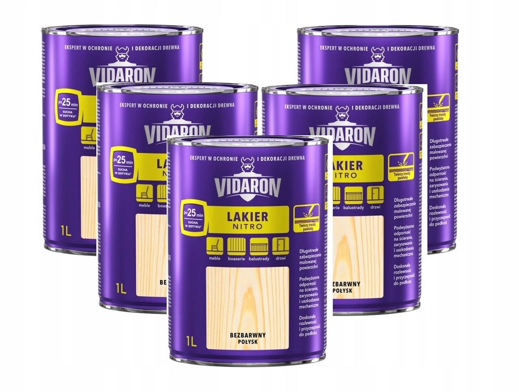 VIDARON Lakier do drewna NITRO bezbarwny POŁYSK 5l - 11286432958 ... VIDARON Lakier do drewna NITRO bezbarwny POŁYSK 5l - 11286432958 ...