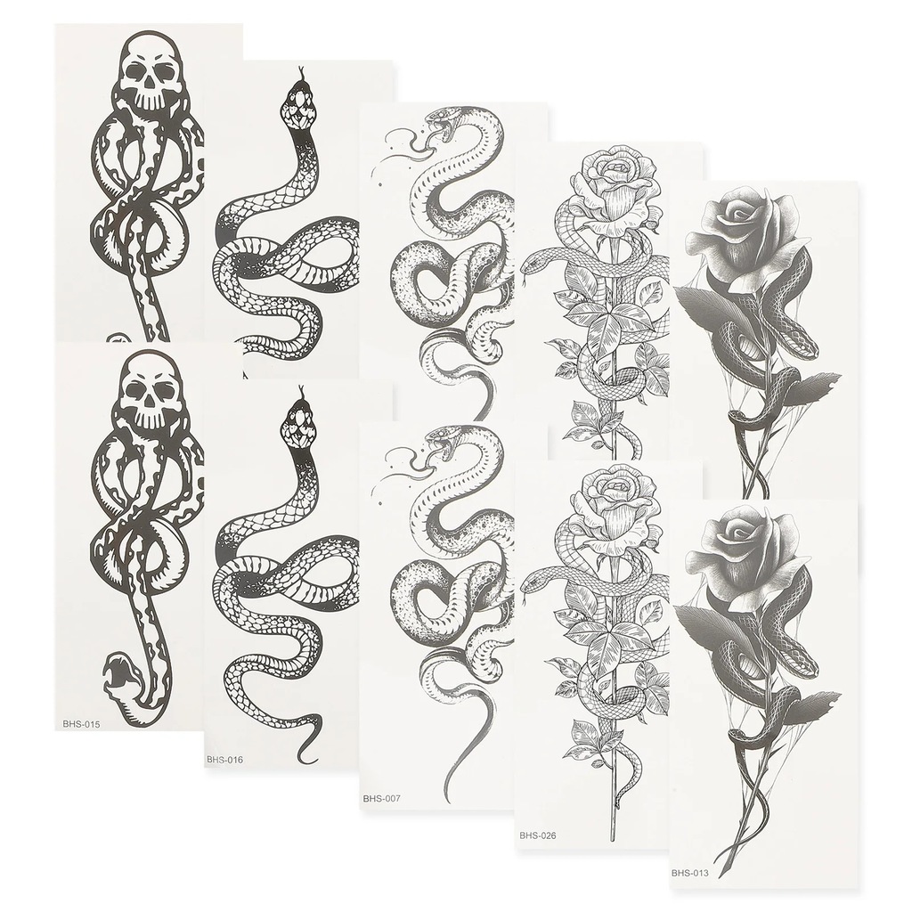 Snake Tattoo Stickers Tattoos Temporary 10 Sheets - 13684205711 ...