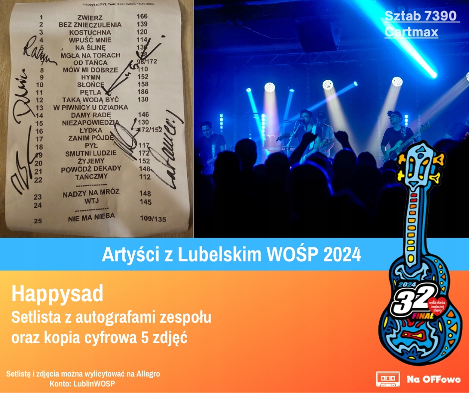Happysad - setlista z autografami zespołu i zdjęcia - 15047498899 ...