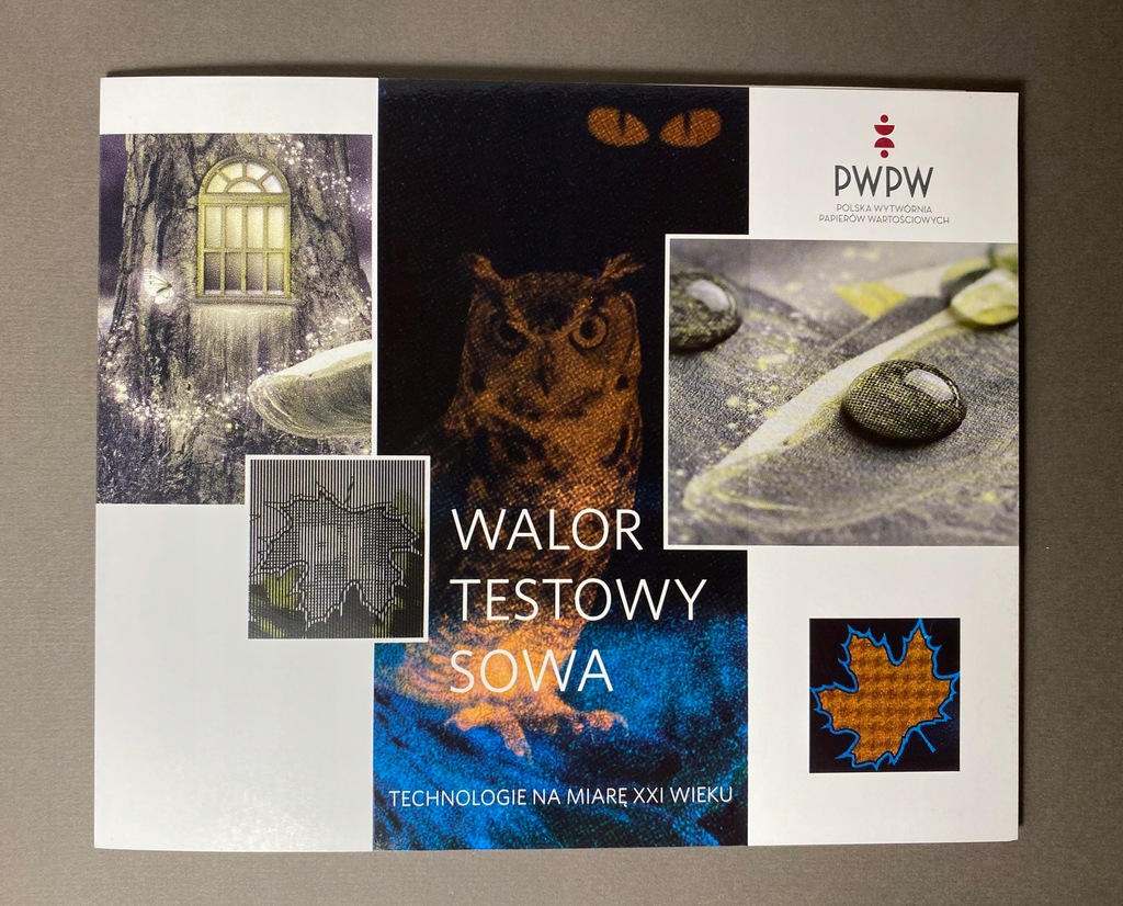 banknot testowy PWPW Sowa 23 wraz z folderem, stan 1 - 14420859187 ...
