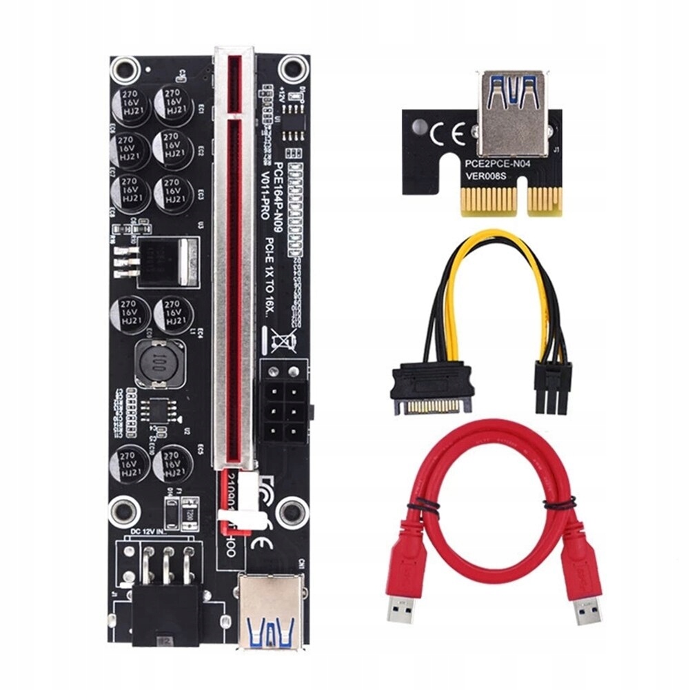 PCIE Riser 011 V011 Pro PCI E Express PCI-E 16X Ri - 12585147832 - oficjalne archiwum Allegro