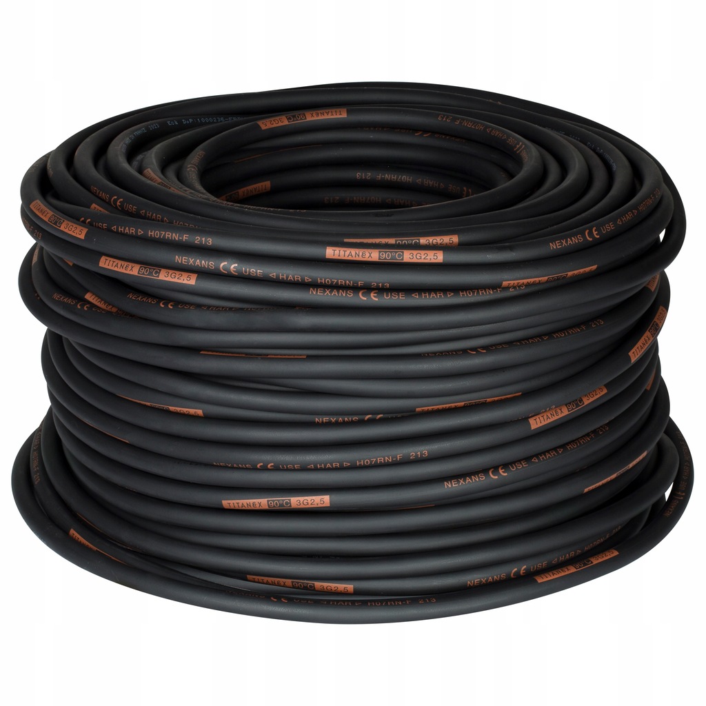 Kabel przewód gumowy TITANEX H07RN-F ONPD 3x2,5 mm2 przemysłowy NEXANS 500m - 15840961350 ...