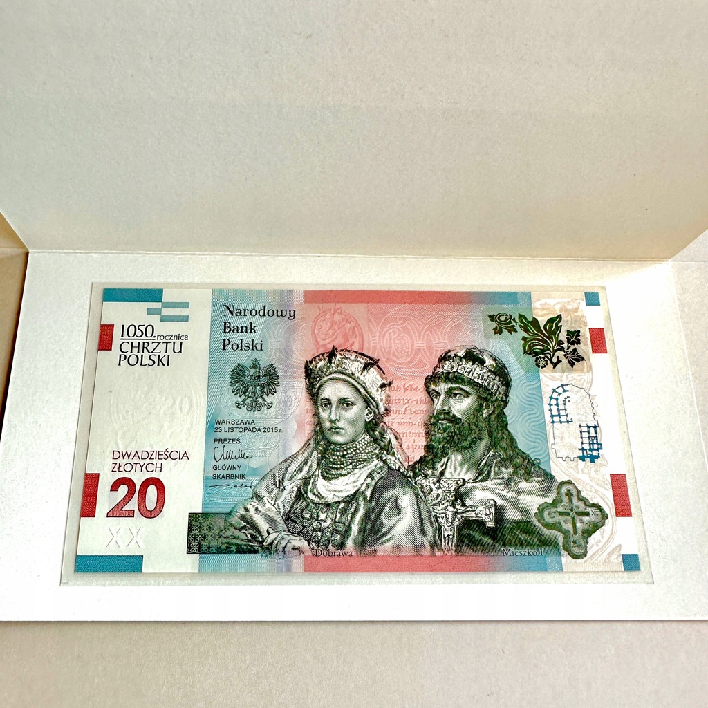 20zł banknot 1050 rocznica Chrztu Polski UNC - 13247597978 - oficjalne ...