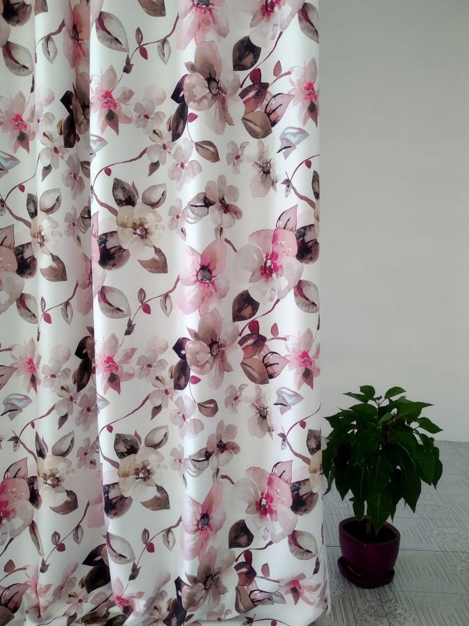 Tkanina zasłonowa piękne kwiaty magnolie 150cm - 10695567858 - oficjalne archiwum Allegro