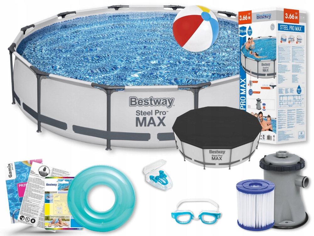 Basen Ogrodowy Bestway Stelażowy 366x76 56416 12W1 - 11506402231 - oficjalne archiwum Allegro