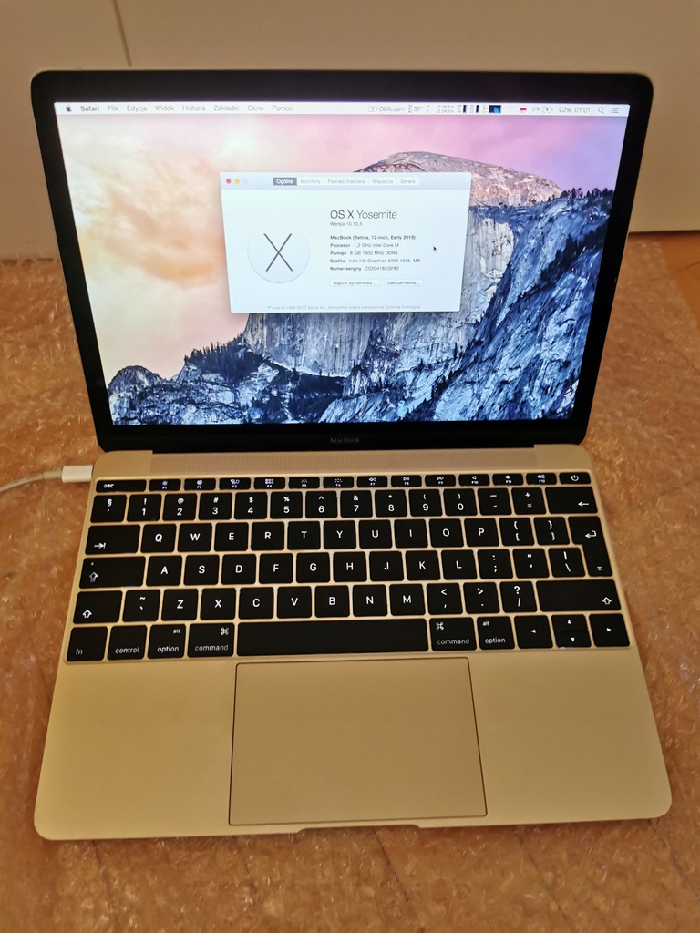 MacBook air A1534 12" 8 GB / 500 GB ZŁOTY Ladny - 13826356811 ...