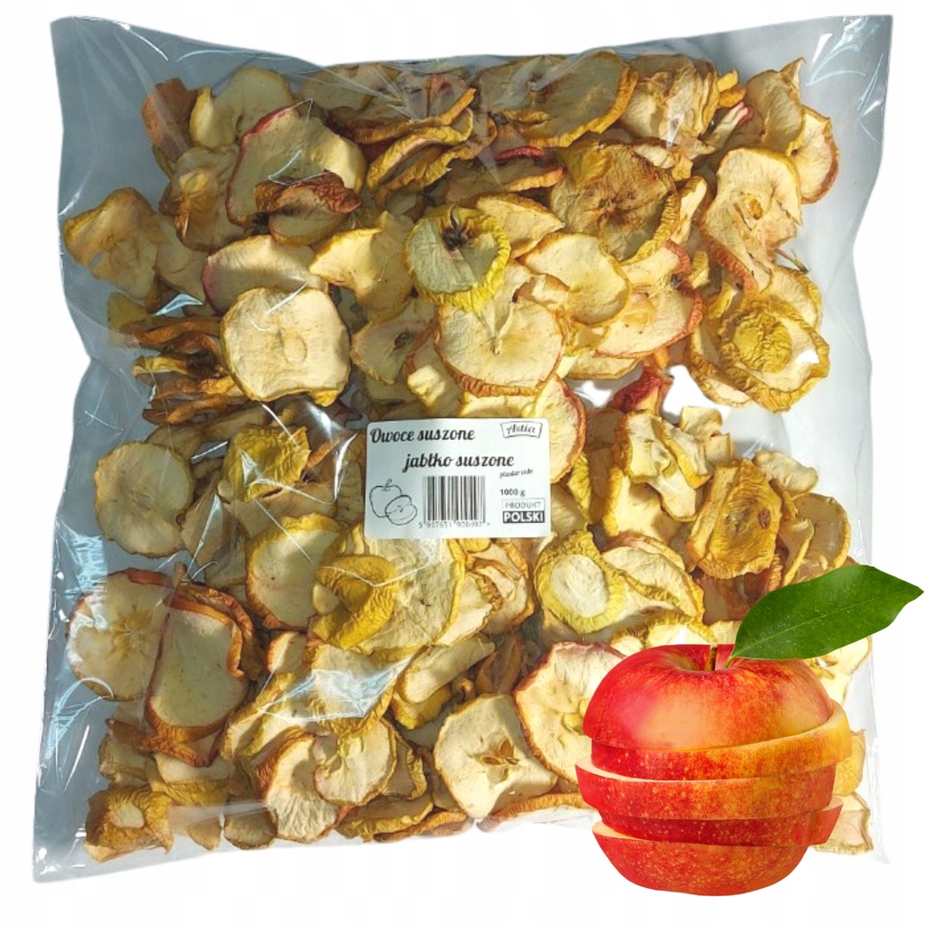 Suszone owoce jabłka plastry 1000 g Polska 1 kg - 12963673256 ...