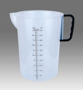 Pojemnik z miarką, dzbanek plastikowy 5l (5000ml) - 12653339437 - oficjalne archiwum Allegro