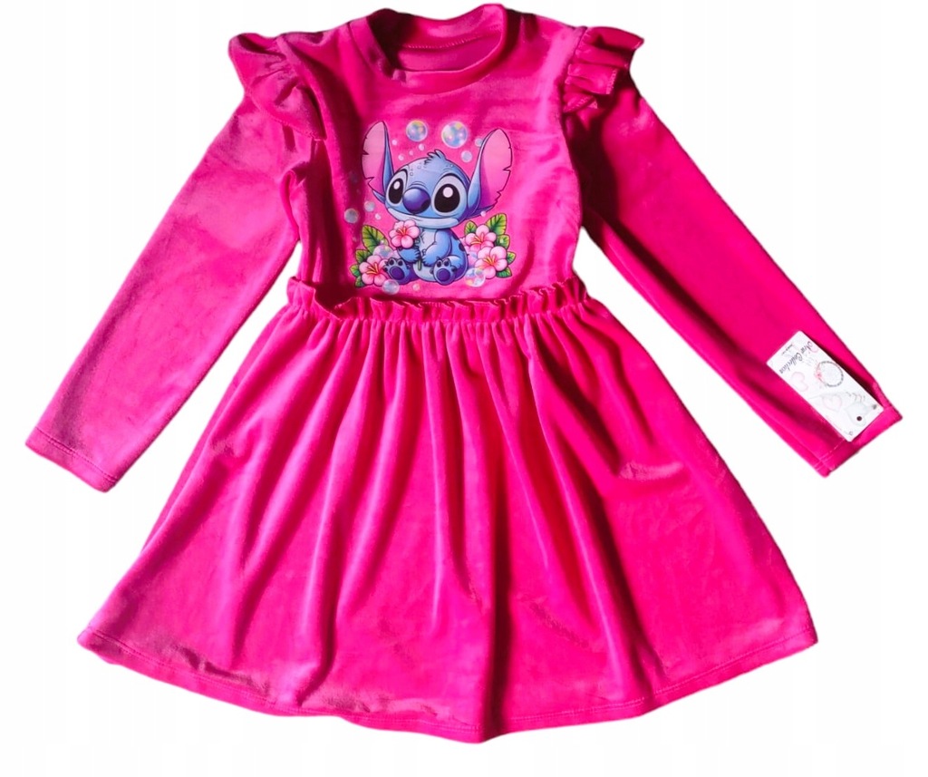 Lilo i Stitch włoska sukienka welurowa stich 146-152 / 11-12 lat - 16313157540 - oficjalne ...