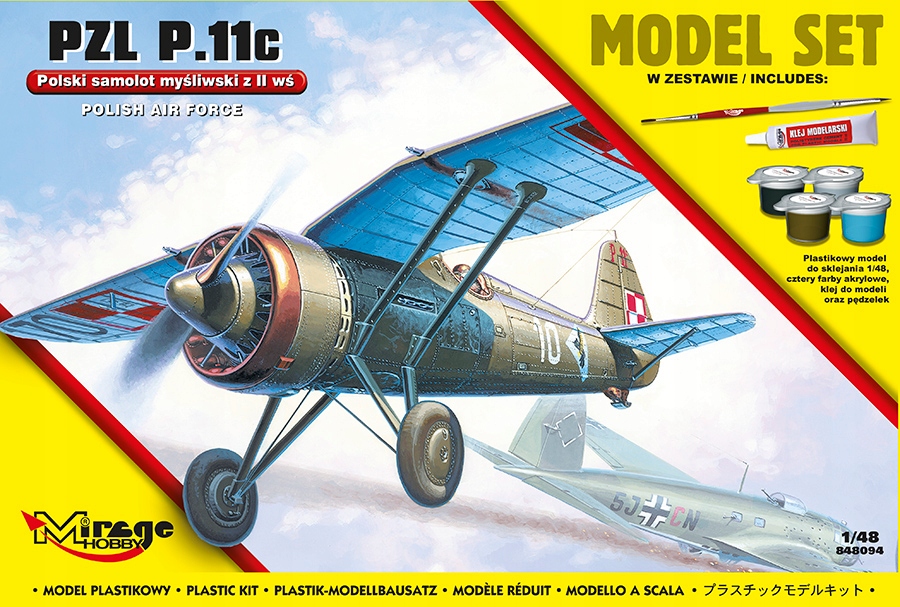 PZL P.11c MODEL SAMOLOTU DO SKLEJANIA +KLEJ +FARBY - 10022230989 ...