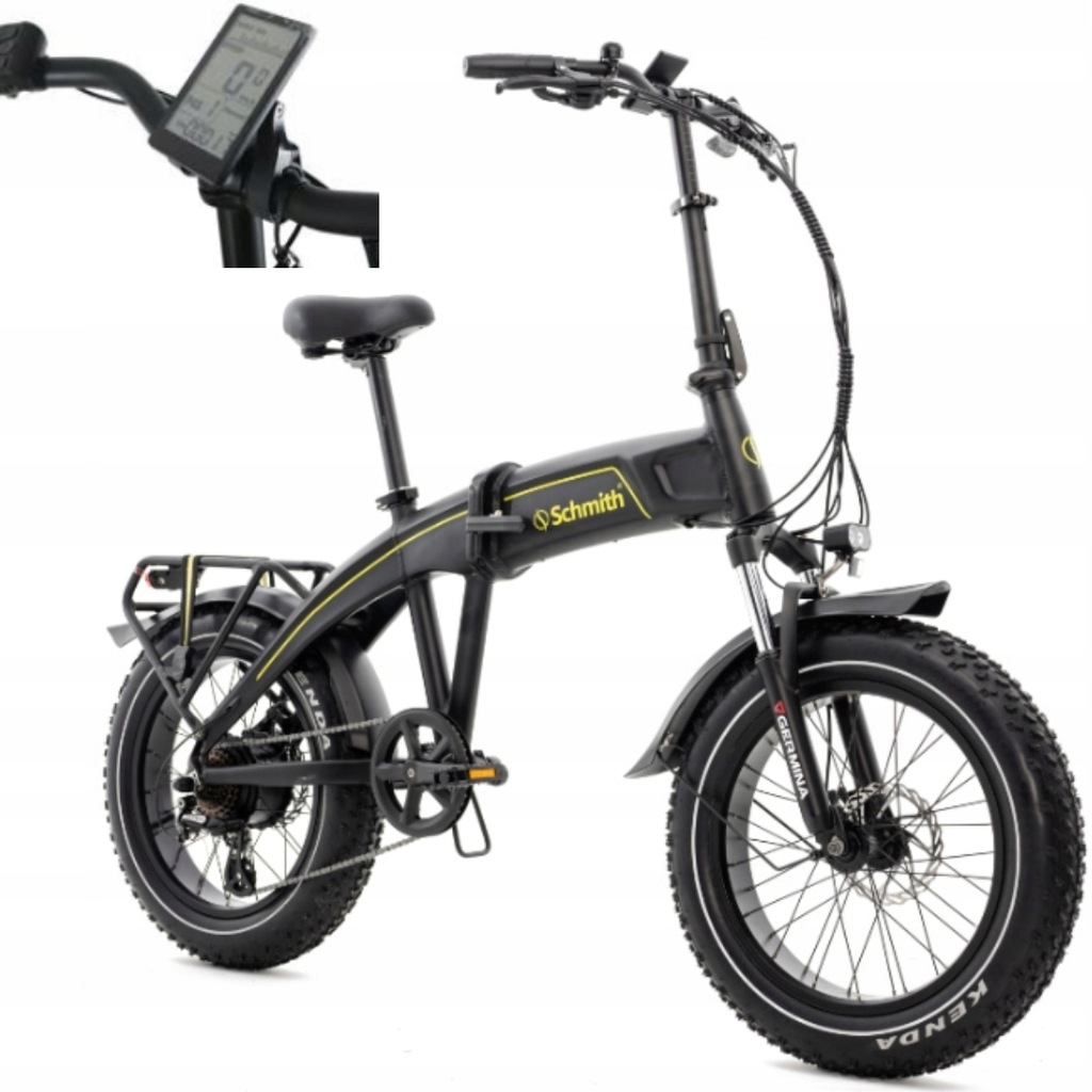 Rower ELEKTRYCZNY, 20", FATBIKE, czarny, E-BIKE, GERMINA GRUBE OPONY - 16130916250 - oficjalne ...
