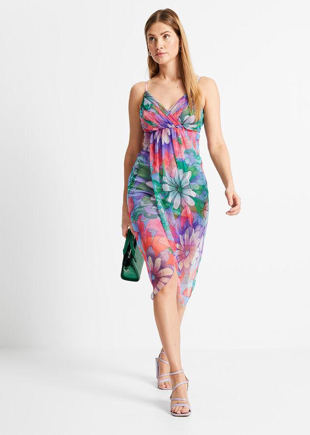 BODYFLIRT WZORZYSTA SUKIENKA Z SIATECZKĄ 42 - 15515369814 - oficjalne ...