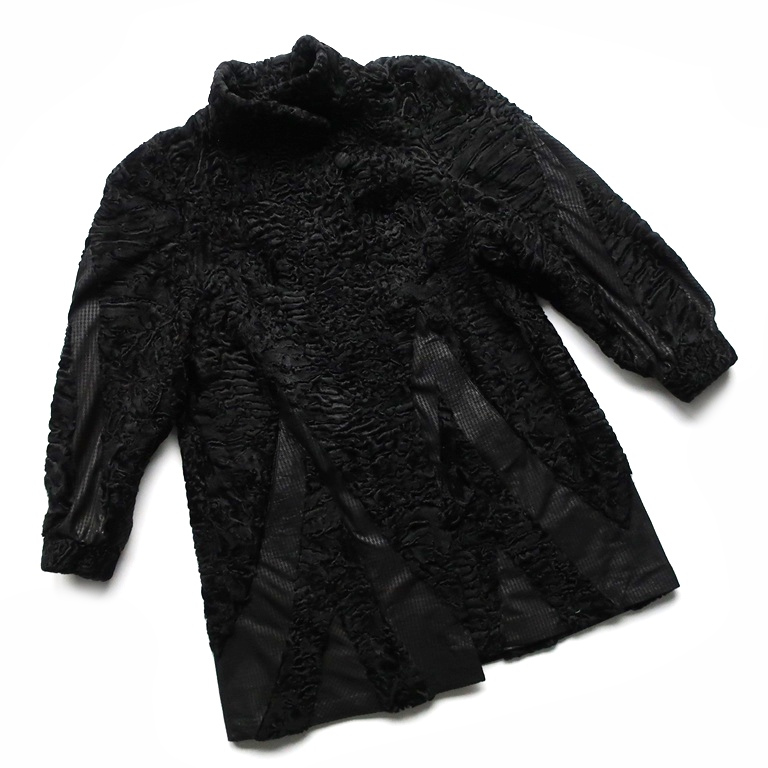 CZARNE FUTRO KARAKUŁY SKÓRA NATURALNA PŁASZCZ - 13032532377 - oficjalne ...