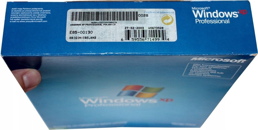Windows XP Professional BOX PL - 8416825575 - oficjalne archiwum Allegro