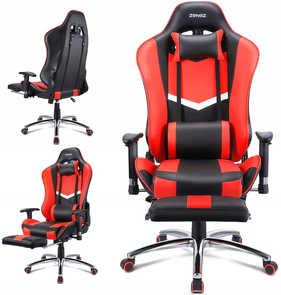Fotel GAMINGOWY dla graczy ZENEZ + podnóżek SGS - 12569539579 ...