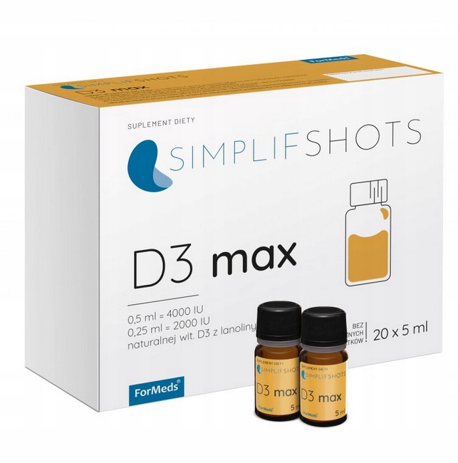 Witamina D3 Max 40000UI- 20 ampułek po 5 ml ForMed - 14352017382 ...