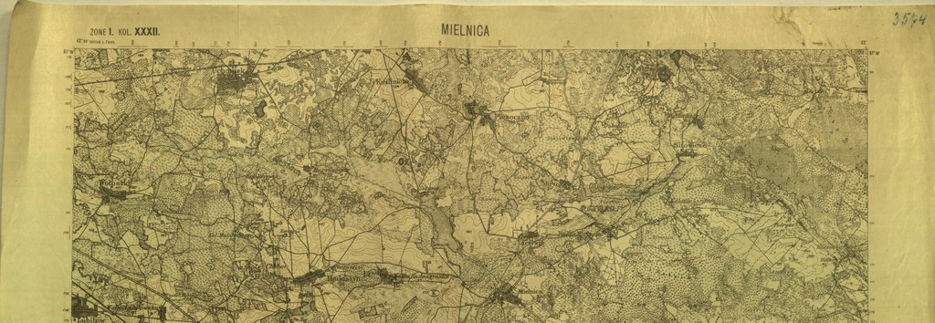 MIELNICA (w II RP pow. Kowel). Mapa okolic Mielnicy, wydana przed 1945 ...