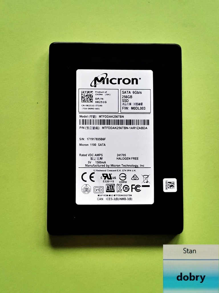 SSD 256GB Micron 1100 - 13565658189 - oficjalne archiwum Allegro