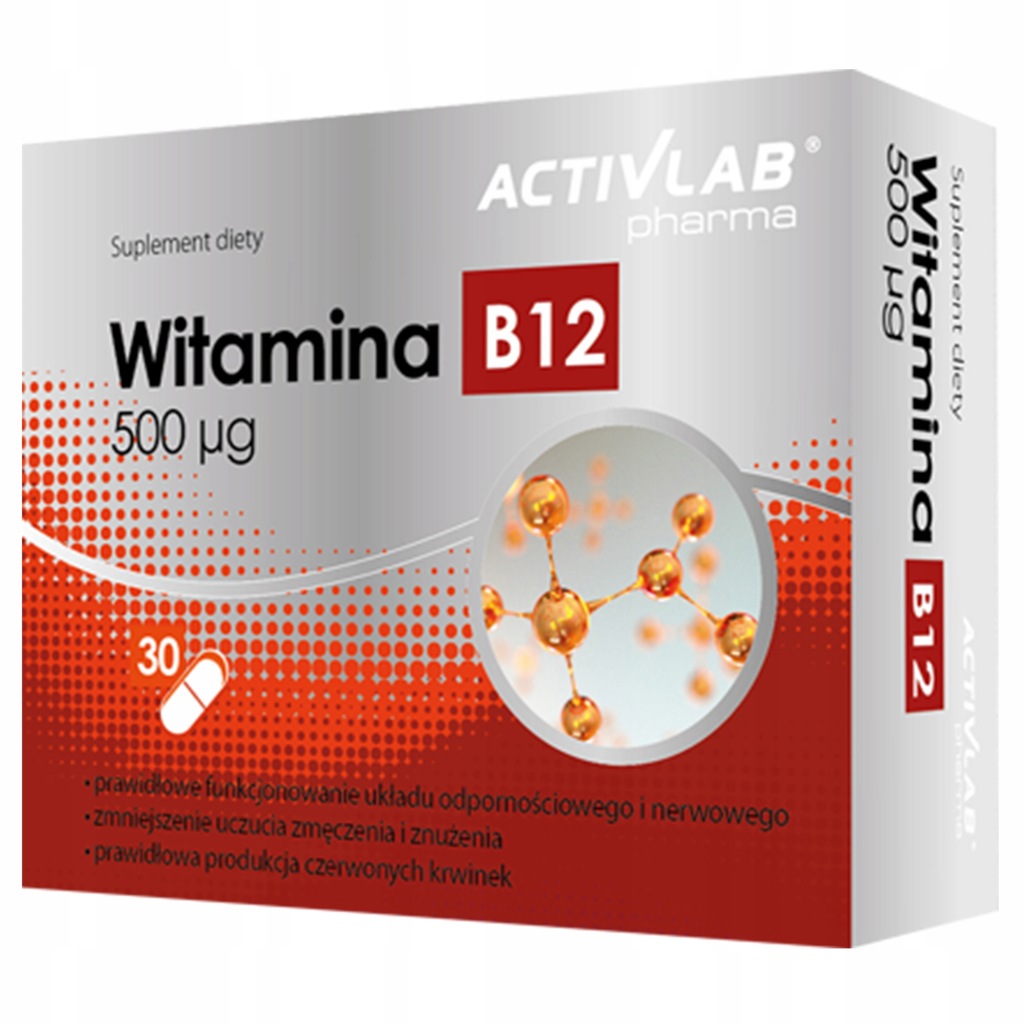 ACTIVLAB WITAMINA B12 30caps KOBALAMINA MAX DAWKA - 11977180084 - oficjalne archiwum Allegro