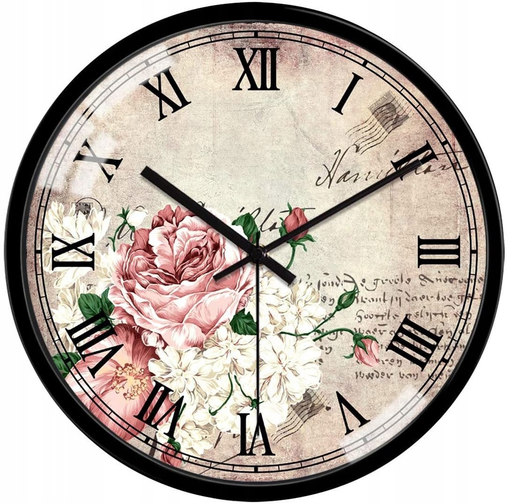 VIKMARI Zegar ścienny vintage cyfry rzymskie - 13863329998 - oficjalne ...