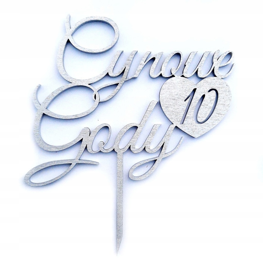 Cynowe gody 10 rocznica ślubu topper dekor - 12220468003 - oficjalne ...