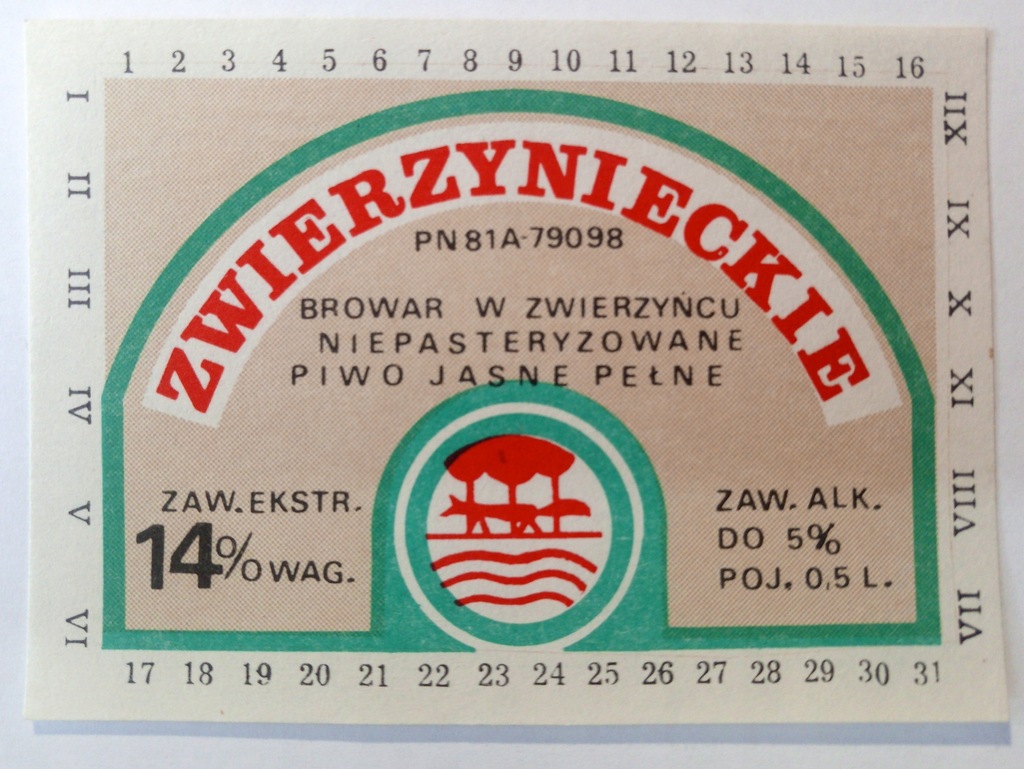 Etykieta Browar Zwierzyniec - Piwo ZWIERZYNIECKIE - 10590672463 - oficjalne archiwum Allegro