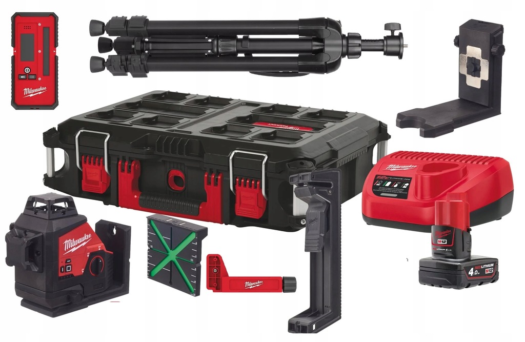 MILWAUKEE Laser Krzyżowy płaszczyznowy M12 3PL - 12227370587 ...