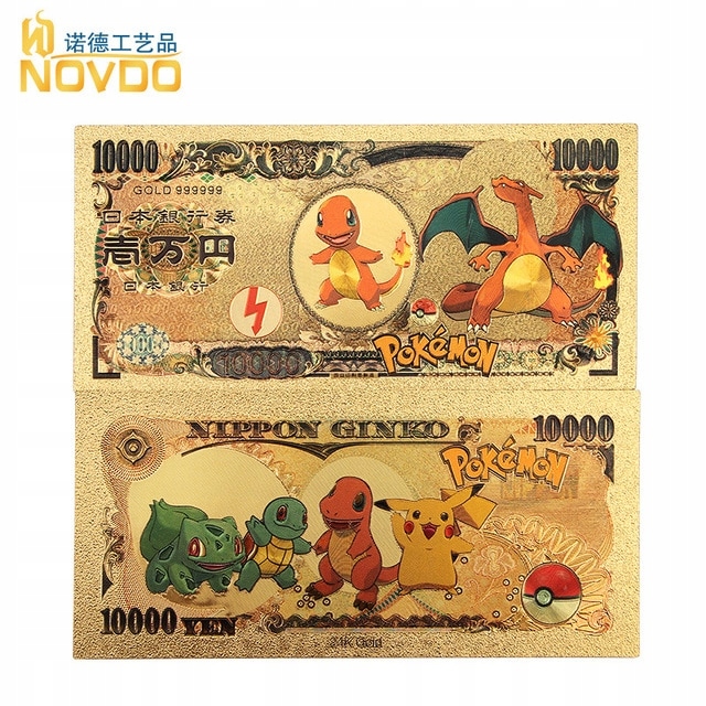 Anime Pokemon złoty banknot złote plastikowe bankn - 13058174289 ...