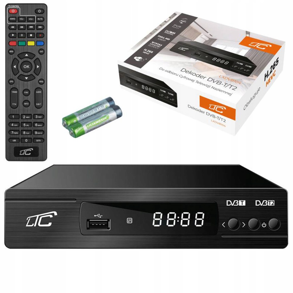 DEKODER TUNER TV NAZIEMNEJ DVB-T2 HEVC H.265 FHD - 12597112049 ...