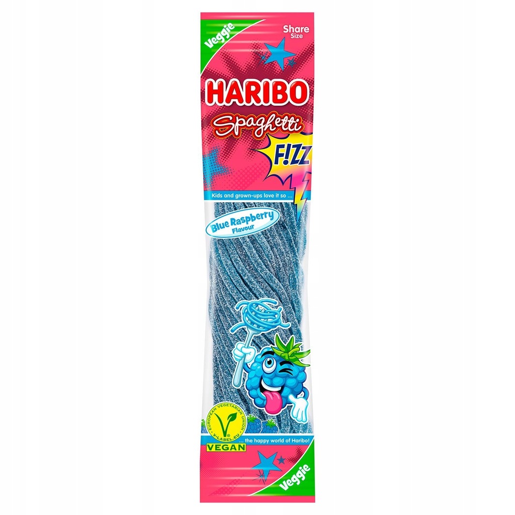 Haribo Spaghetti Fizz Blue Raspberry z Niemiec - 12638757382 ...