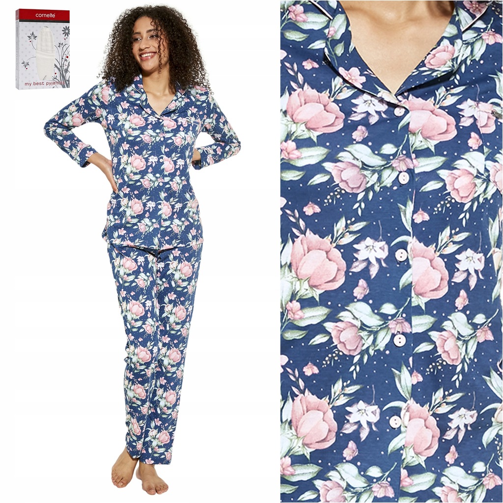 Cornette 482/283 Cindy piżama damska rozpinana M - 11090364244 ...