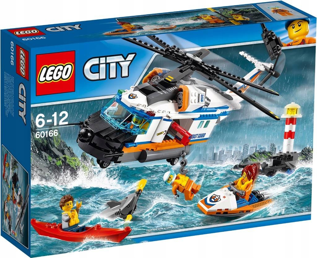 LEGO CITY 60166 HELIKOPTER RATUNKOWY KAJAK REKIN - 7758572873 ...