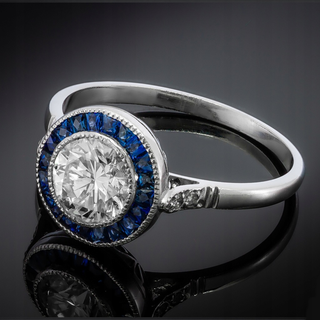 PLATYNA PRZEPIĘKNY pierścionek z brylantem 1.00ct - 9443724924 ...