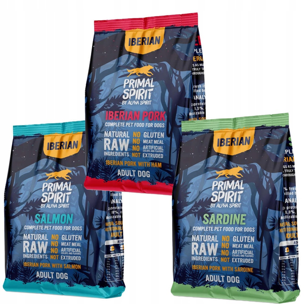 PRIMAL SPIRIT IBERIAN ZESTAW SMAKÓW DLA PSA 3X 1KG - 13887085274 ...