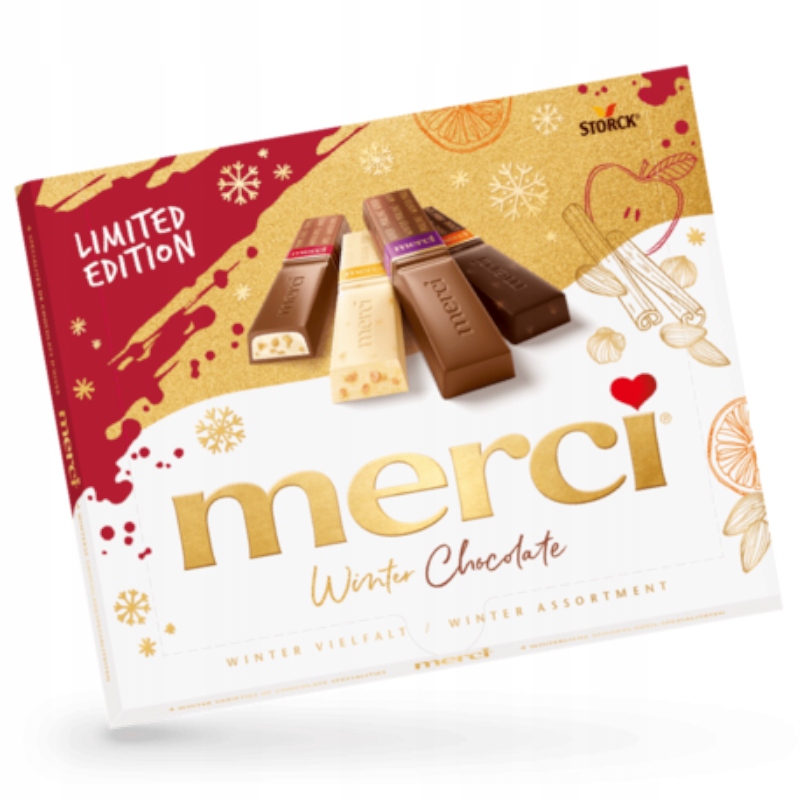 Merci Winter Chocolate 4 rodzaje specjałów czekoladowych 250 g 250g ...
