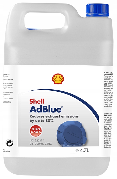 SHELL ADBLUE PŁYN KATALITYCZNY DPF AD BLUE 4,7L - 7949122212 ...
