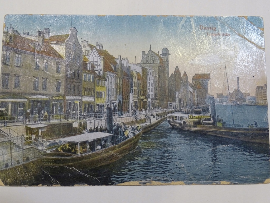 GDAŃSK PORT DANZIG LANGEBRUCKE stara POCZTÓWKA - 9904296309 - oficjalne ...