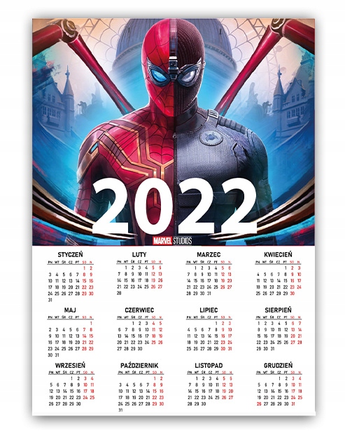 KALENDARZ PLAKATOWY A4 DUŻO WZORÓW SPIDER MAN 01 - 11199844171 - oficjalne archiwum Allegro