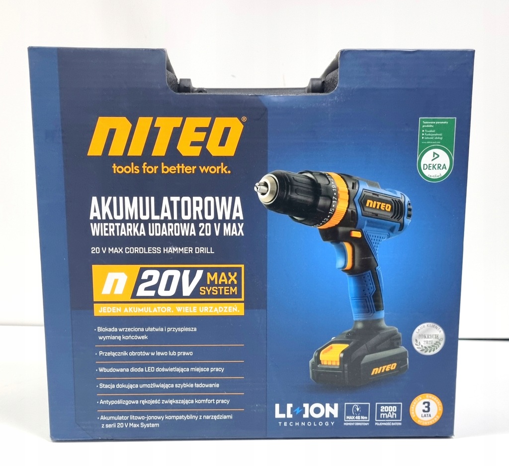 WKRĘTARKA AKUMULATOROWA NITEO TOOLS 20V - 12596159683 - oficjalne archiwum Allegro