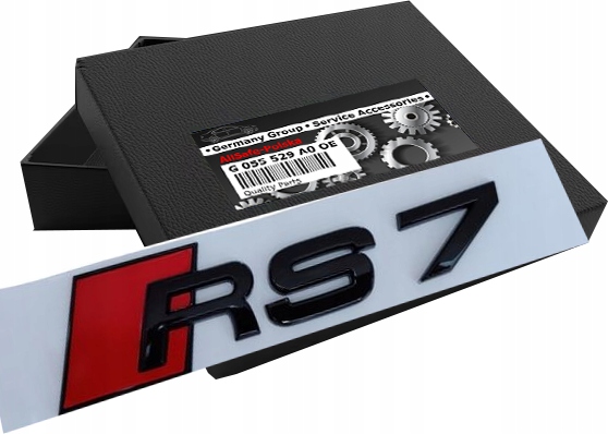 Czarny emblemat logo napis AUDI RS7 JAKOŚĆ OEM*|AS - 13475587162 ...