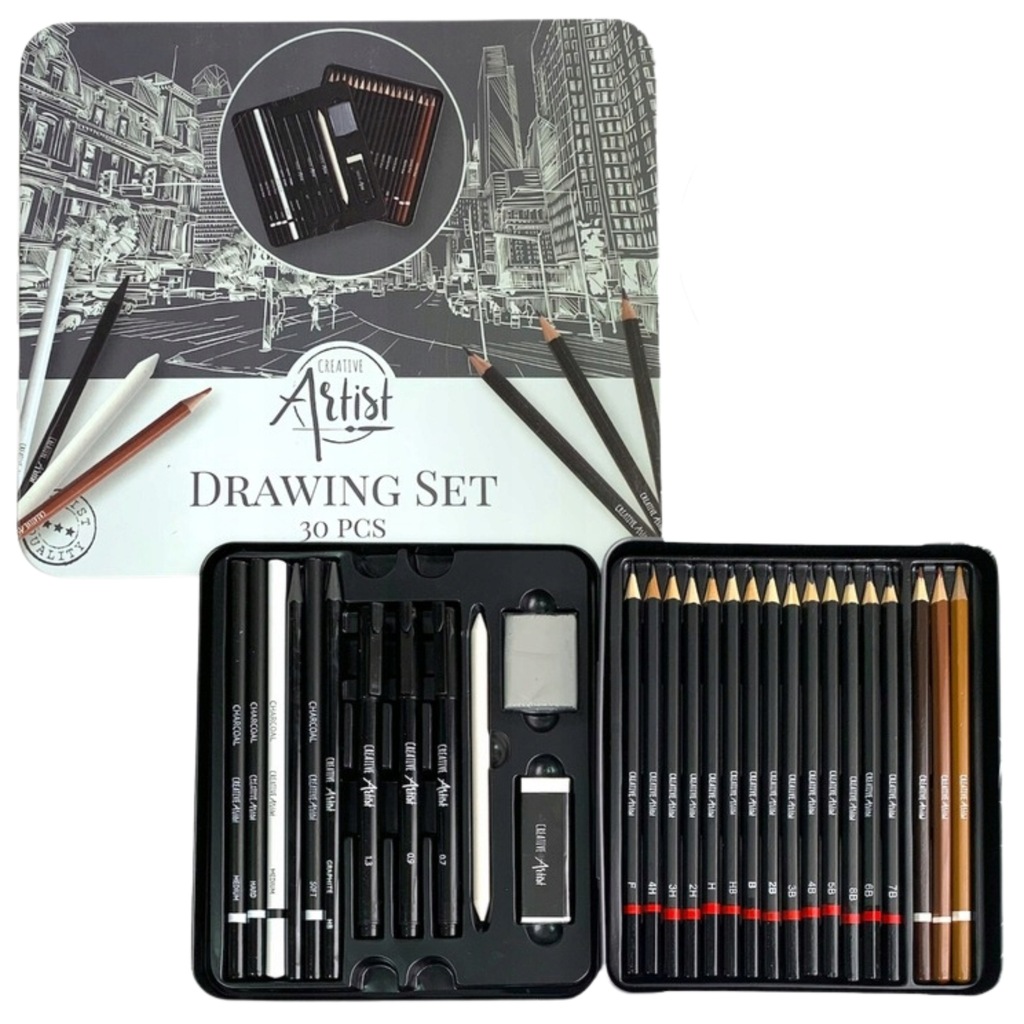 ZESTAW DO SZKICOWANIA RYSOWANIA OŁÓWKI WĘGIEL - 12853969761 - oficjalne ...