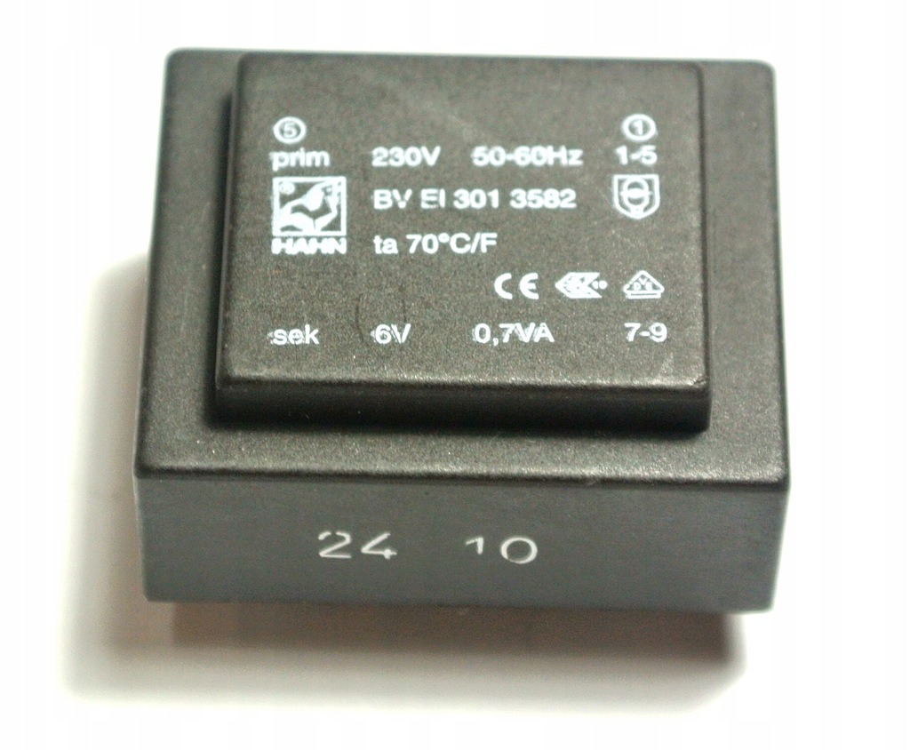 BVEI3013582 Transformator 230V / 6V 0.7VA EI30 - 10144355003 - oficjalne archiwum Allegro