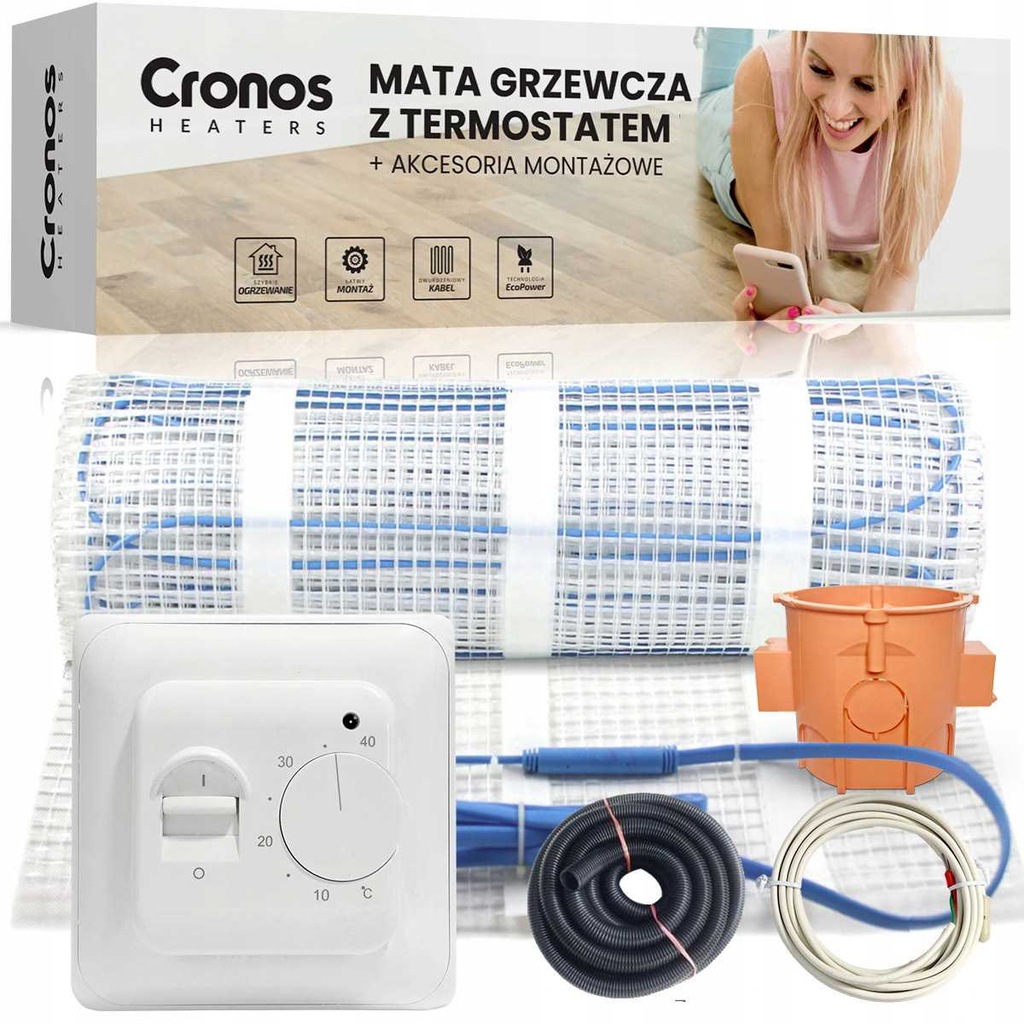 MATA GRZEWCZA GRZEJNA ZESTAW 2,5 m² 150W/m² TERMO - 10421196476 - oficjalne archiwum Allegro